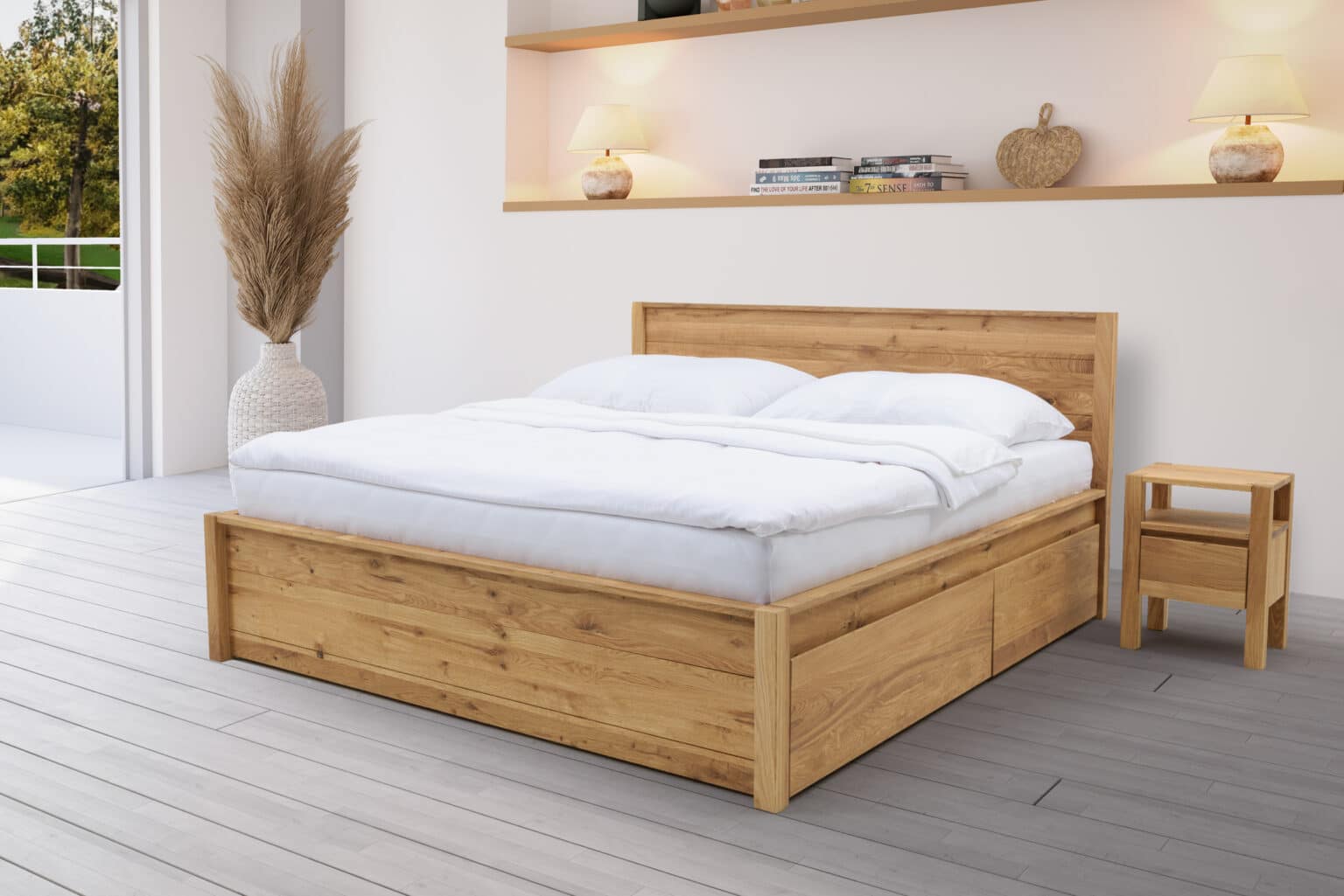 Dubová postel 160x200 Sandra z masivu | GREGORY nábytek